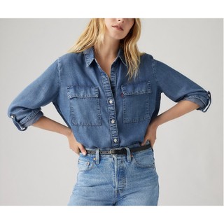 Levis 女款 工裝牛仔襯衫 精工中藍水洗 A7467-0009 | 蝦皮購物