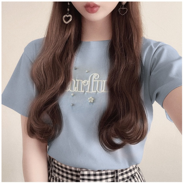 DoReFe | 折扣款 GRL 珍珠寶石亮晶晶 短T 短袖 | 蝦皮購物