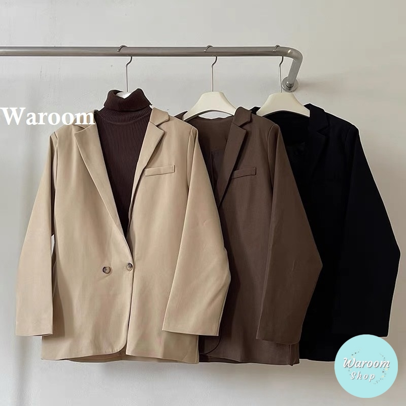 Waroom|現貨實拍 J70 秋冬韓國高級感內裡墊肩挺版西裝外套|女裝|氣質|顯瘦西服|西裝外套|正式|OL|上班 | 蝦皮購物