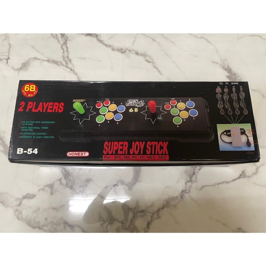 二手 限宅配 早期 盒裝 未使用 規格如圖 快打旋風 II 專用 SFC FC MD PC NEO GEO 雙人街機搖桿 | 蝦皮購物