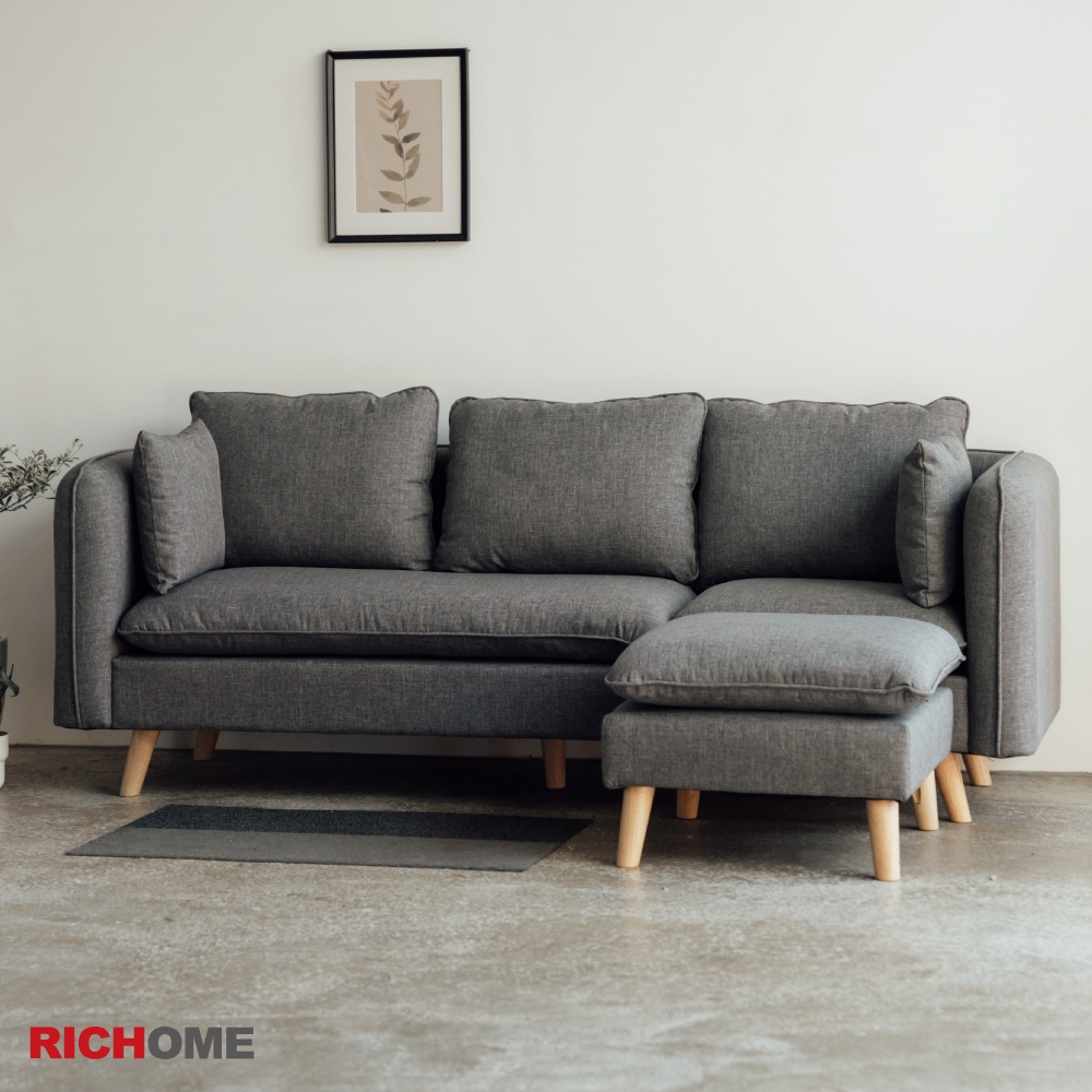 RICHOME 福利品 SF-045 米亞L型 三人沙發 L型沙發 布沙發 辦公室 會客室 沙發 | 蝦皮購物
