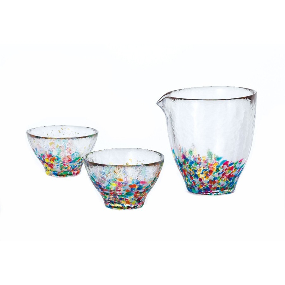 日本 ADERIA 津輕 手作睡魔祭禮盒組 (1公杯+2清酒杯) 石塚硝子 清酒杯 燒酒杯 企業採購 | 蝦皮購物