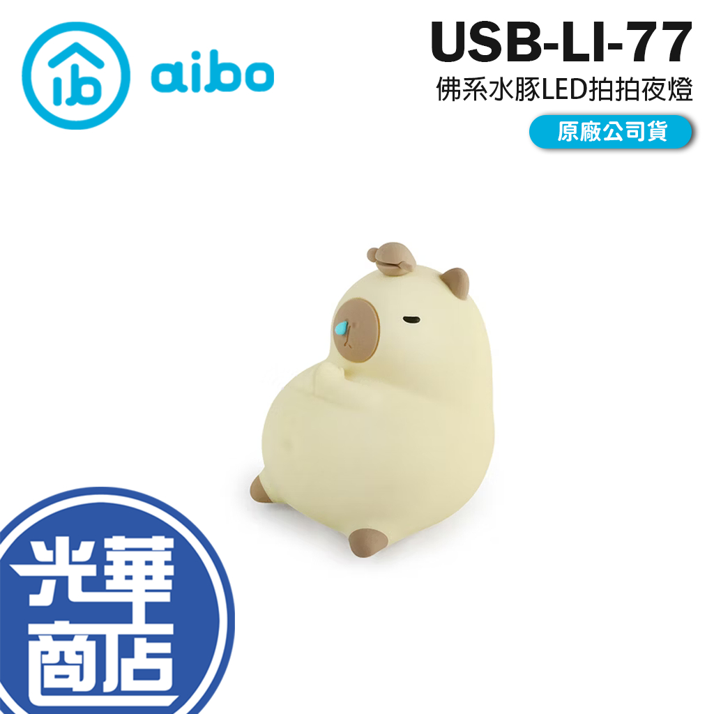 aibo 鈞嵐 USB-LI-77 佛系木魚系 卡皮巴拉 水豚 LED拍拍夜燈 USB充電 小夜燈 床頭燈 拍拍燈 光華 | 蝦皮購物