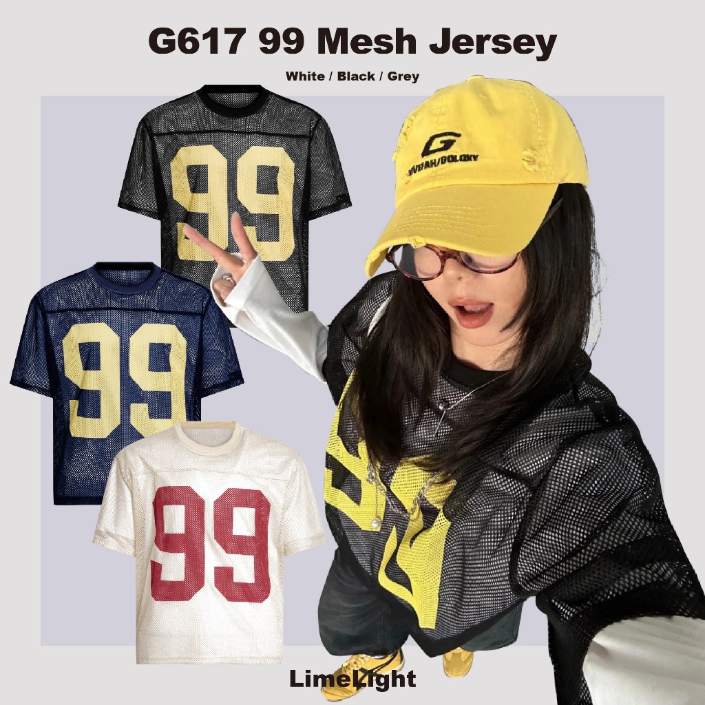 ☆LimeLight☆ G617 洞洞 網狀 數字 球衣 美式 線條 短T 世足 廣州連線 G6-001 | 蝦皮購物
