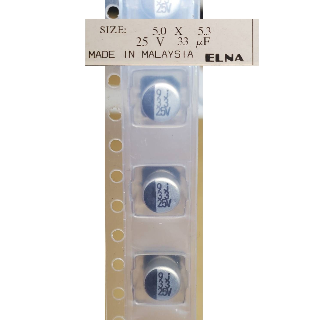 【尚敏】全新原裝 ELNA 33uF 25V 25V 33UF 體積5*5.3MM 貼片電解電容 | 蝦皮購物