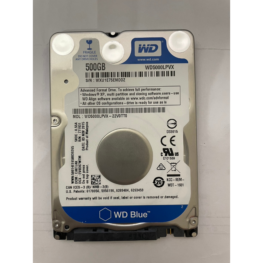 WD 500GB 2.5吋 SATA硬碟 WD5000LPVX | 蝦皮購物