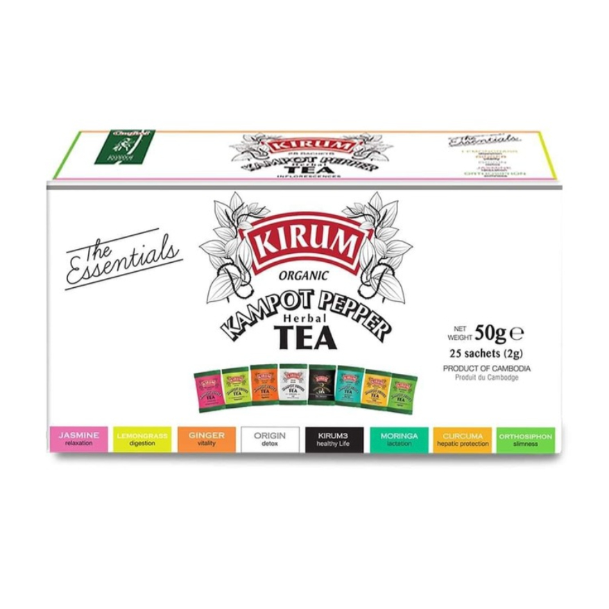 【預購】柬埔寨 KIRUM 貢布 胡椒茶葉 綜合茶包 8種口味 獨立小包裝 50g 代購 | 蝦皮購物