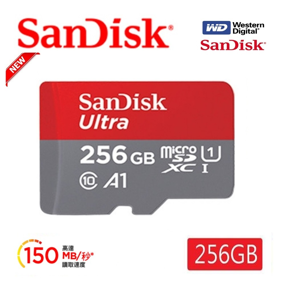 SanDisk 全新版 Ultra microSD A1 256G 512G 1TB (原廠10年保固) | 蝦皮購物