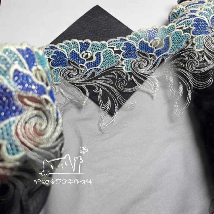 高定《iAsa愛莎の》手作材料 重工幻彩雙色網紗刺繡蕾絲花邊lolita旗袍服裝家居抱枕裝飾輔料 | 蝦皮購物