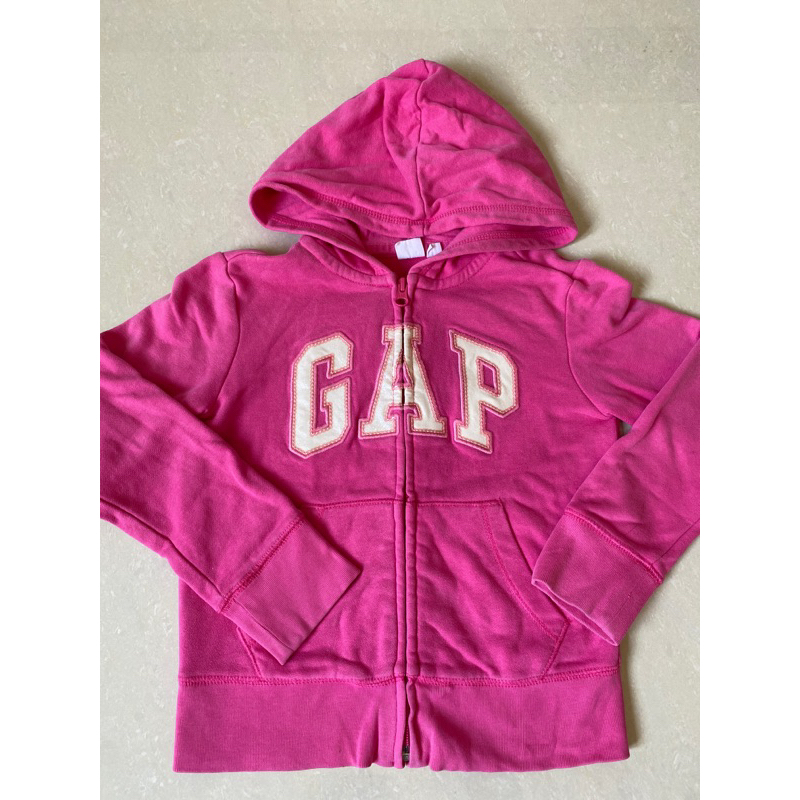 Gap 女童 桃紅色 無刷毛 經典Logo 外套 S（120cm) | 蝦皮購物