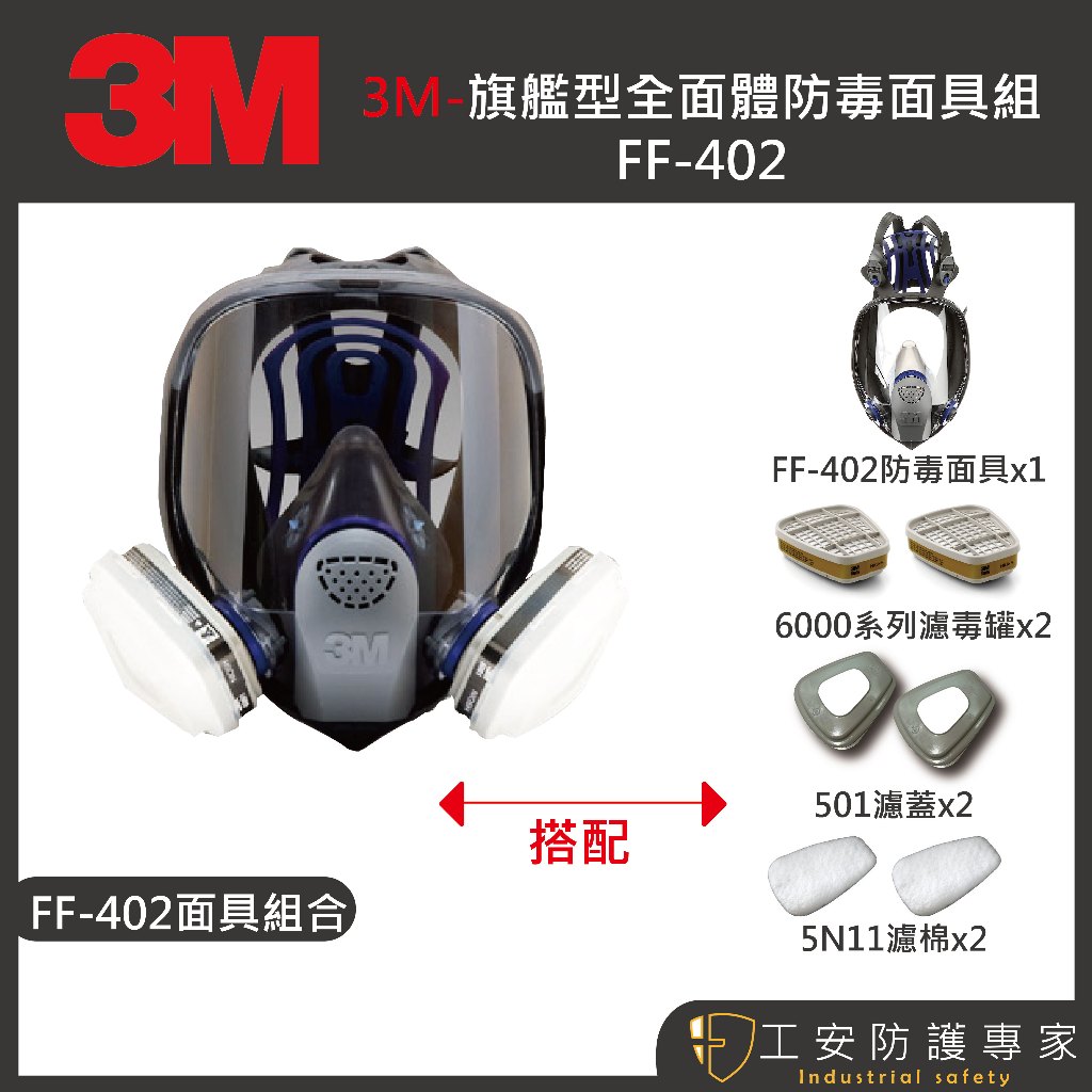 【工安防護專家】【3M】 FF-402 全面式防毒面具 通話變膜 雙罐式 農藥 噴漆 木工 甲醛 3m ff402 | 蝦皮購物