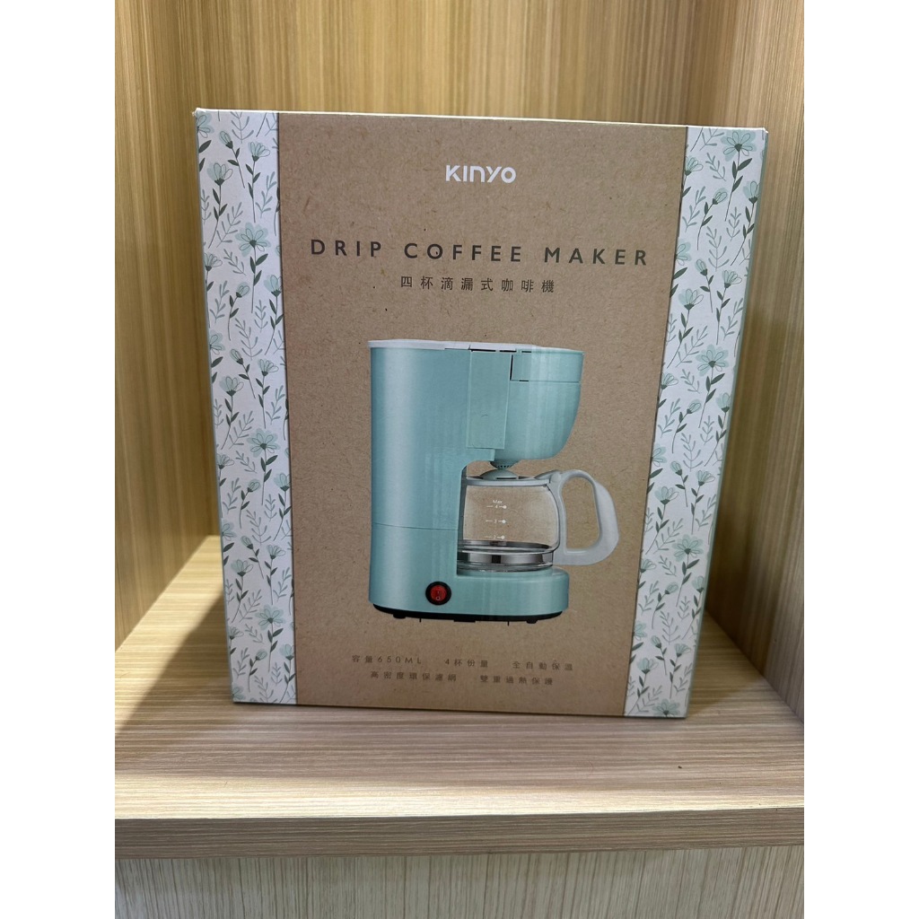 好物分享~全新未使用~台中樂群街可面交~KINYO 四杯滴漏式咖啡機 CMH-7530 文青綠 | 蝦皮購物