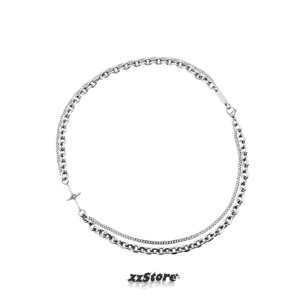 [ zzStore ] 【現貨】星芒 粗細 雙鍊 小哥哥 項鍊 | 蝦皮購物