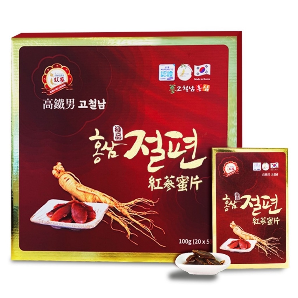 高鐵男 韓國原裝 紅蔘蜜片 禮盒附提袋 [JENPIN饌] | 蝦皮購物