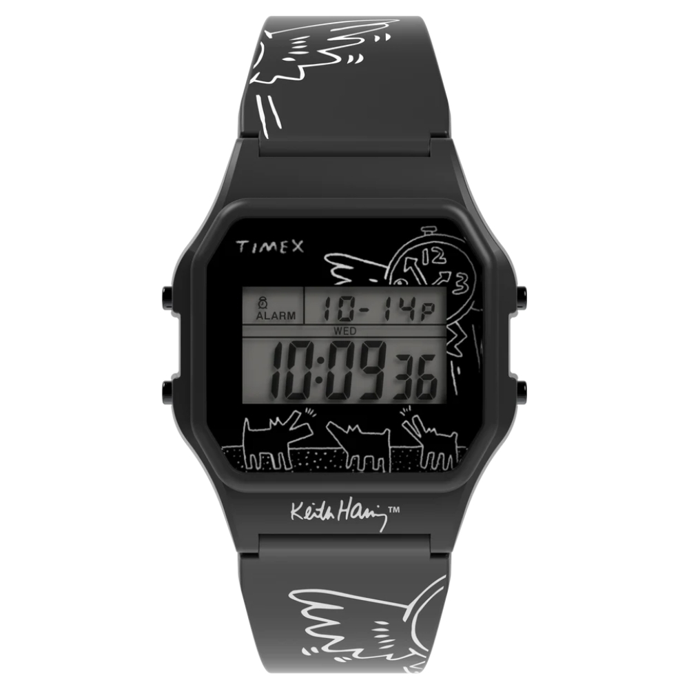 【TIMEX】天美時 T80 x Keith Haring 34 毫米普普藝術風格電子錶(黑TXTW2W25500) | 蝦皮購物