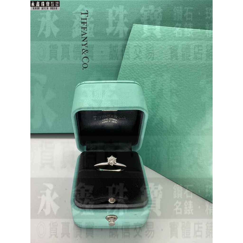Tiffany&Co.蒂芬妮鑽戒 0.33ct H/VS1/3EX H&A PT950 n1081 | 蝦皮購物