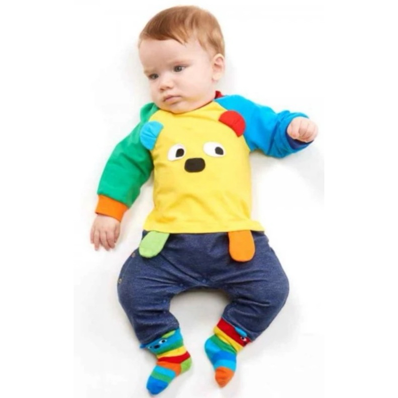 全新 why and 1/2 普普熊大臉連身衣2件組禮盒 | 蝦皮購物