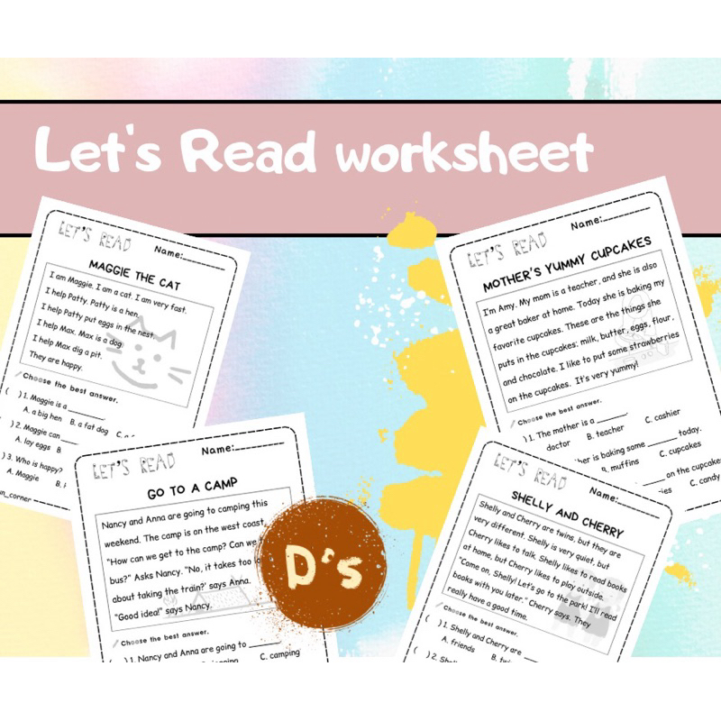 自製教材｜Let’s read worksheet (共18頁） | 蝦皮購物