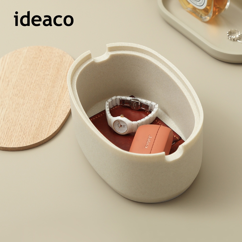 【日本ideaco】砂岩淺型橢圓形收納盒(小)-多色可選 | 蝦皮購物