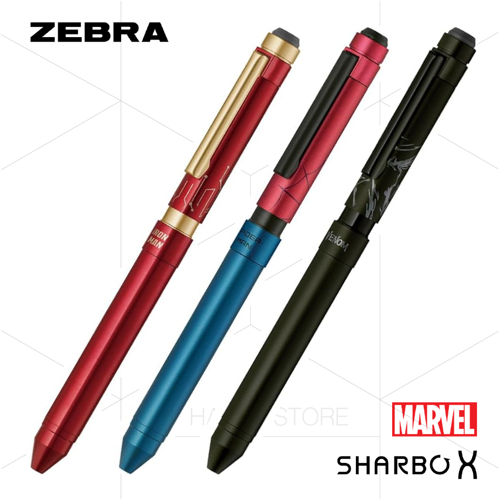 〔MHS〕ZEBRA SHARBO X MARVEL 漫威限定版 鋼鐵人 蜘蛛人 猛毒 ST3 旋轉多功能筆 SB14 | 蝦皮購物