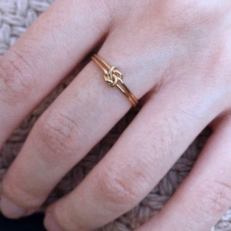DJ訂製 洗手不用摘 美國14k包金打結戒指 永結同心同心結戒指14KGF | 蝦皮購物