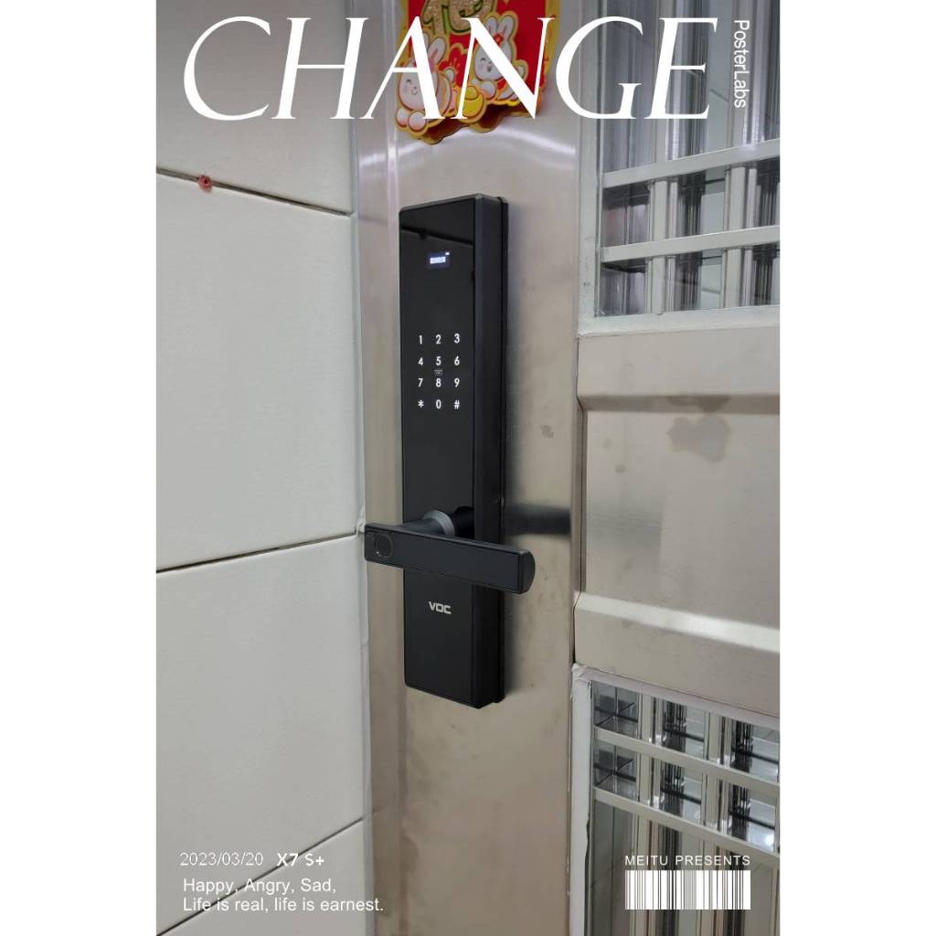 VOC X7S+(機械式)指紋｜卡片｜密碼｜鑰匙｜遠端 五合一電子鎖★全台到府安裝★ | 蝦皮購物