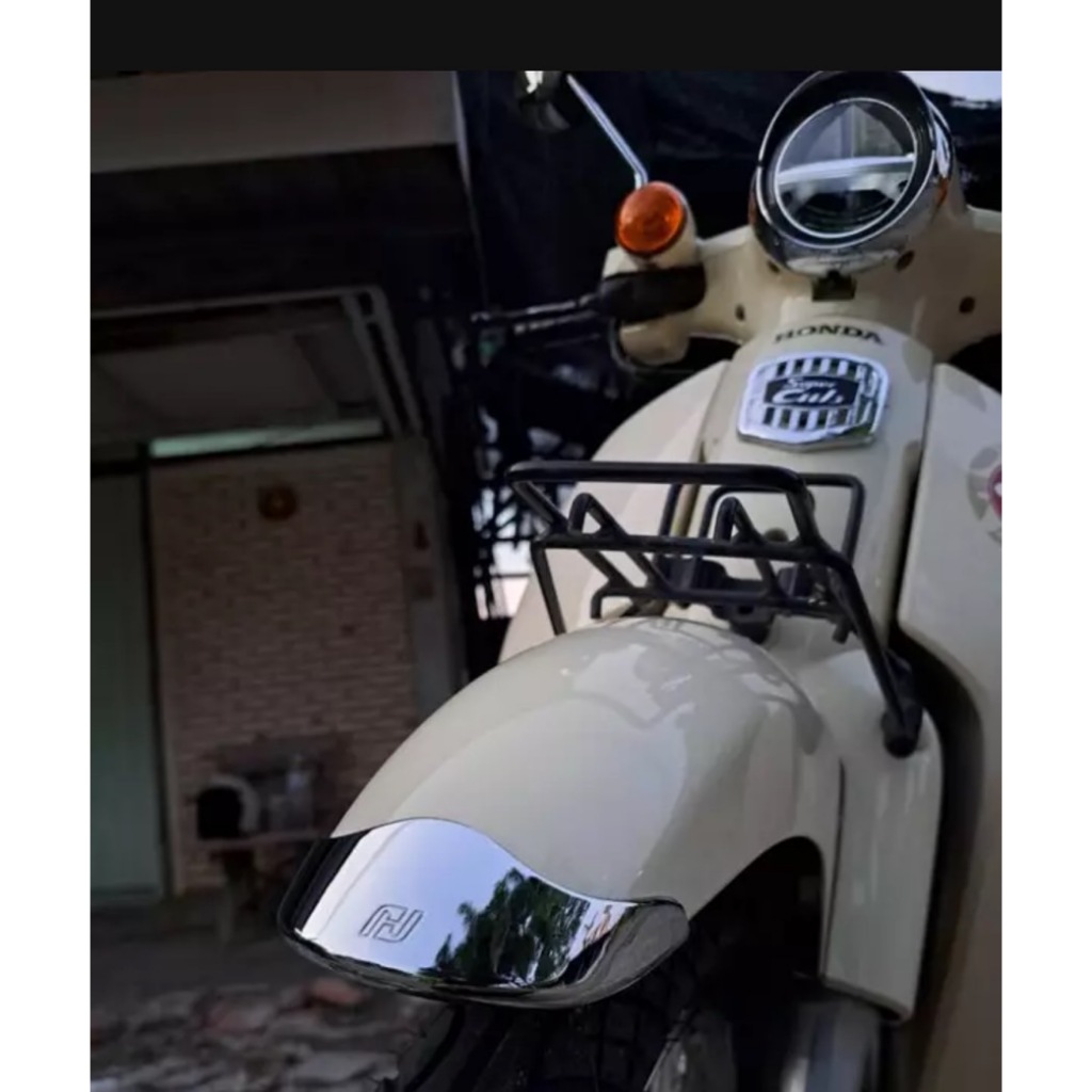 現貨 SUPER CUB SC110 H2C 鍍鉻前土除貼片 前土除 鍍鉻 飾片 飾板 浩哥部品 | 蝦皮購物
