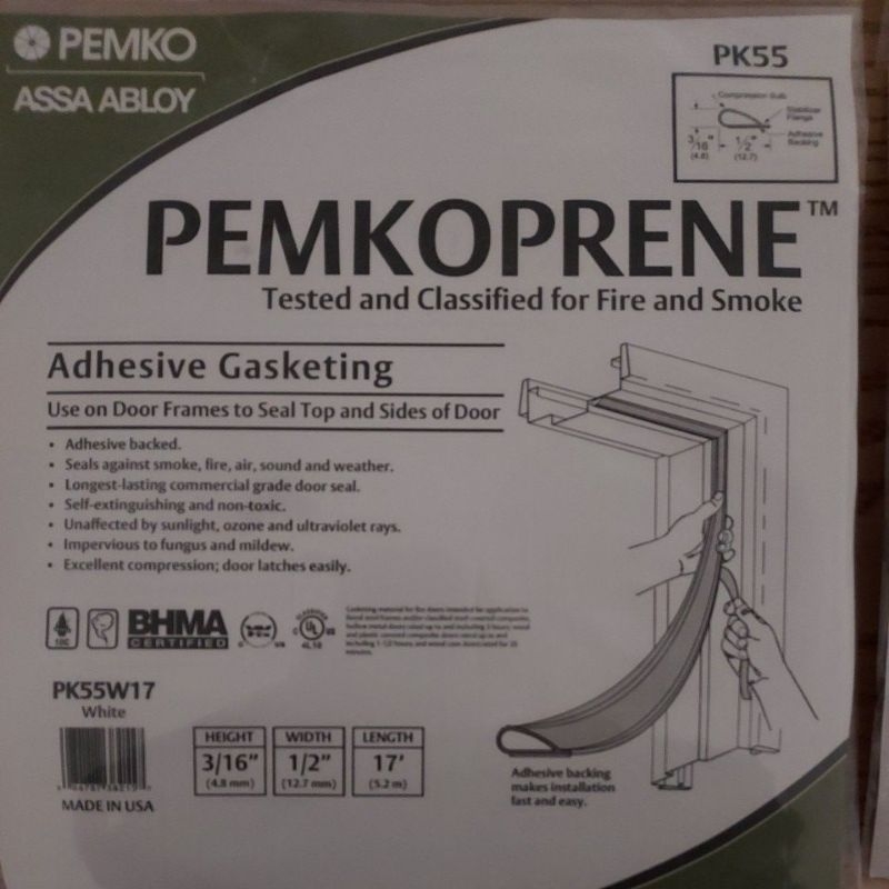 美國PEMKO製造木門框專用PK55氣密條-長度5.2公尺-白色--免運費 | 蝦皮購物