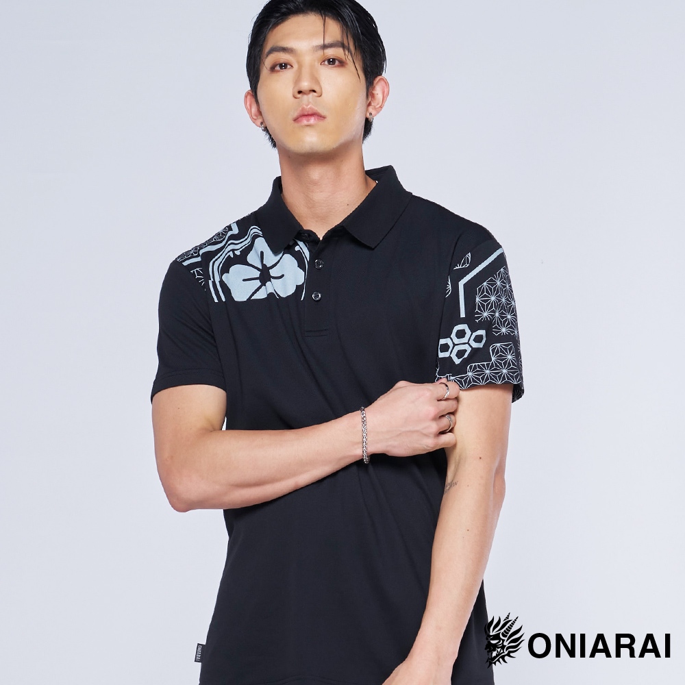 BLUE WAY 鬼洗 ONIARAI - 男款 大和魂匠人家徽鬼面短袖POLO衫(黑) | 蝦皮購物