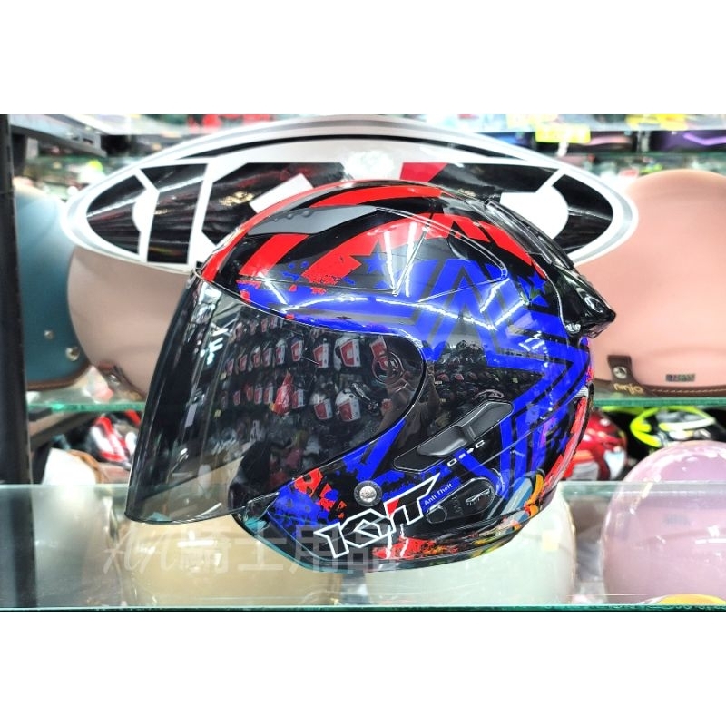 [現貨 尺寸齊] KYT DJ #S2 黑 亮面 彩繪 3/4 半罩 安全帽 雙鏡片 排扣 #S 2 「AA騎士用品」 | 蝦皮購物