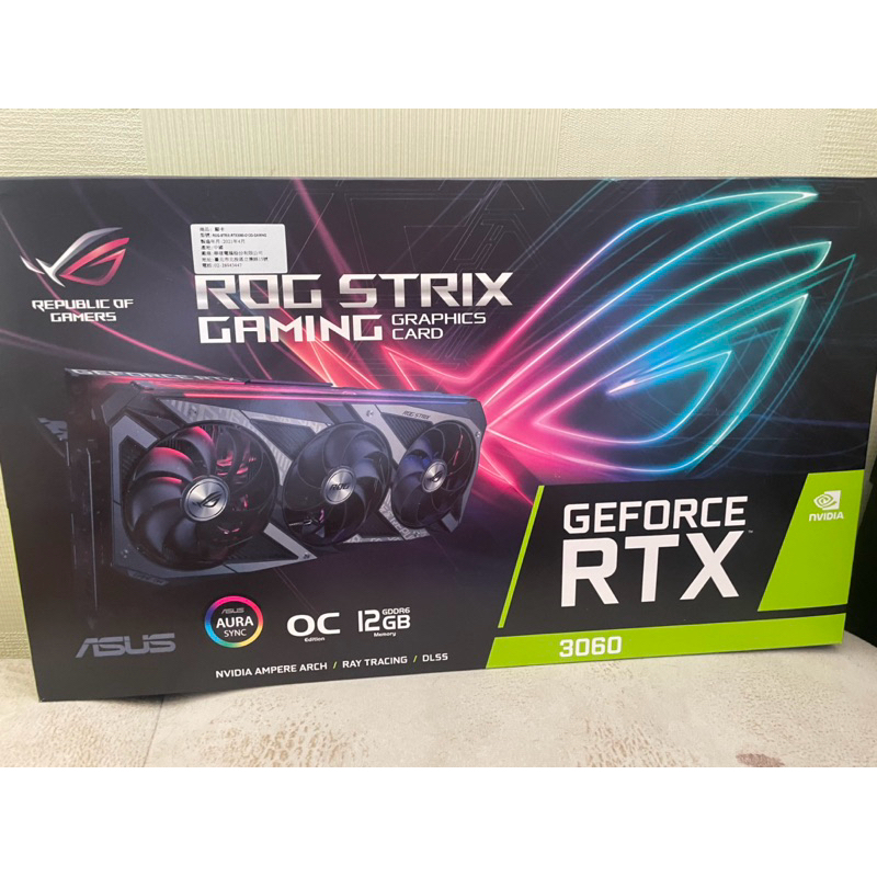 ASUS ROG STRIX GAMING GEFORCE RTX 3060 12GB | 蝦皮購物