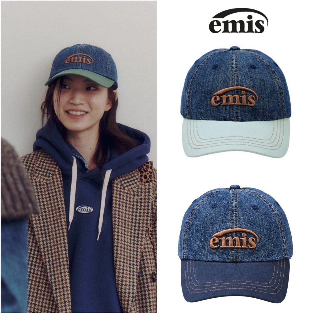 韓國 emis Washed Denim Ball Cap 水洗丹寧棒球帽 | 蝦皮購物