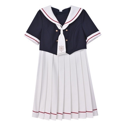 【森女部落】庫洛魔法使聯名 JK 制服 洋裝 水手領 小櫻 少女 軟妹 lolita cos L號 | 蝦皮購物