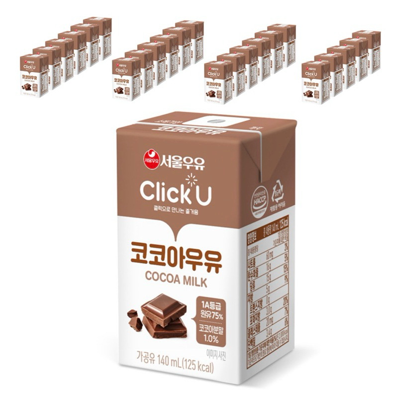Click U巧克力牛奶140ml，24入 | 蝦皮購物