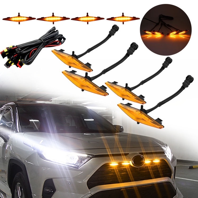 6LED 4件裝前格柵燈 高亮度 防水接頭 適用TOYOTA 4Runner TRD PRO 2014-2019 台灣出 | 蝦皮購物