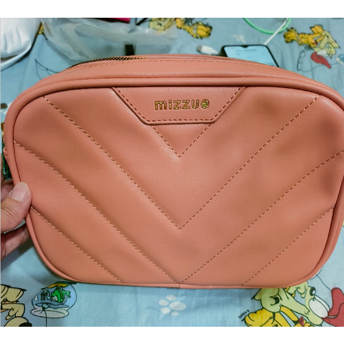 Mizzue 小鳥牌粉橘色相機包 長夾可入 | 蝦皮購物