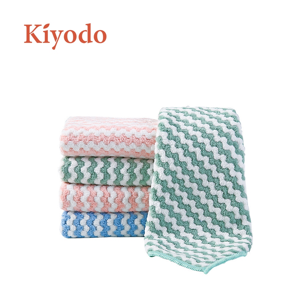 【Kiyodo】珊瑚絨波浪抹布-1入(粉/藍/綠 隨機出貨) | 蝦皮購物