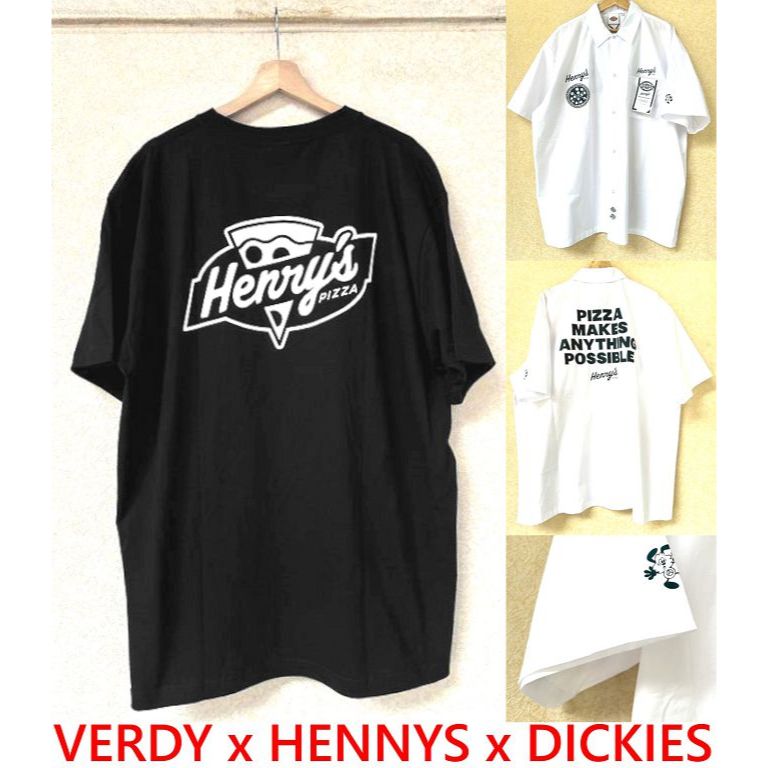 BLACK大阪獨佔！全新VERDY x HENNY'S PIZZA x DICKIES手工網版刷短T | 蝦皮購物