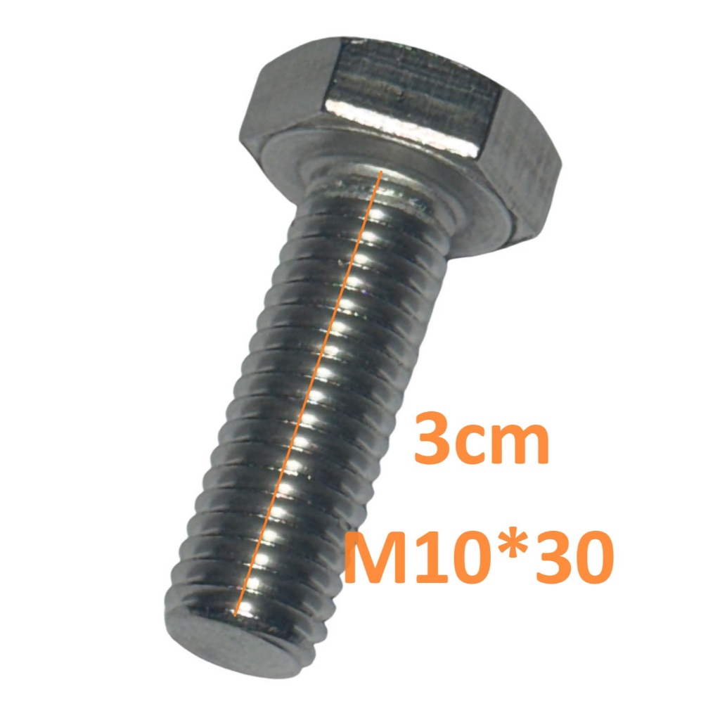 白鐵 不銹鋼 外六角 M10*12~120 白鐵外六角螺絲 牙規1.5 扳扳手17號 一支 | 蝦皮購物