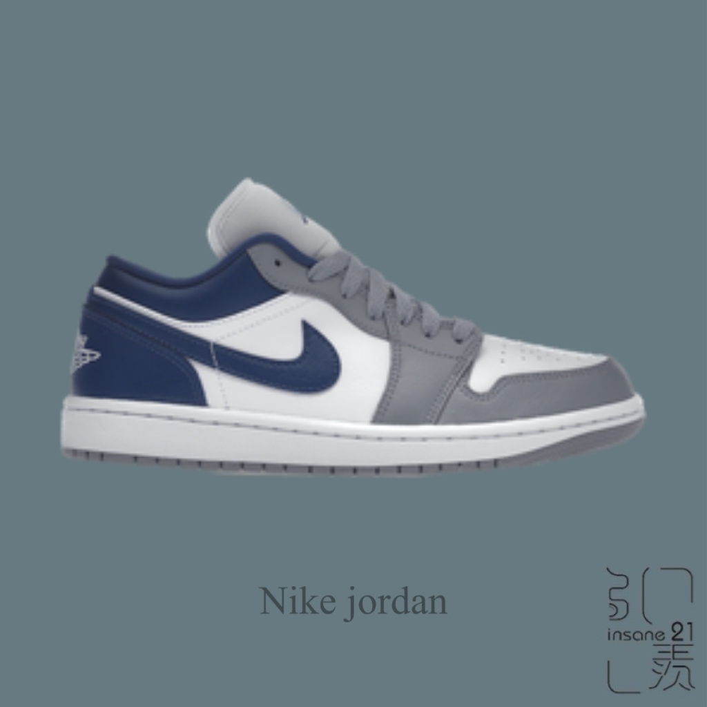 AIR JORDN 1 LOW ''CEMENT BLUE'' 低筒灰白藍勾 DC0774-042【Insane-21】 | 蝦皮購物