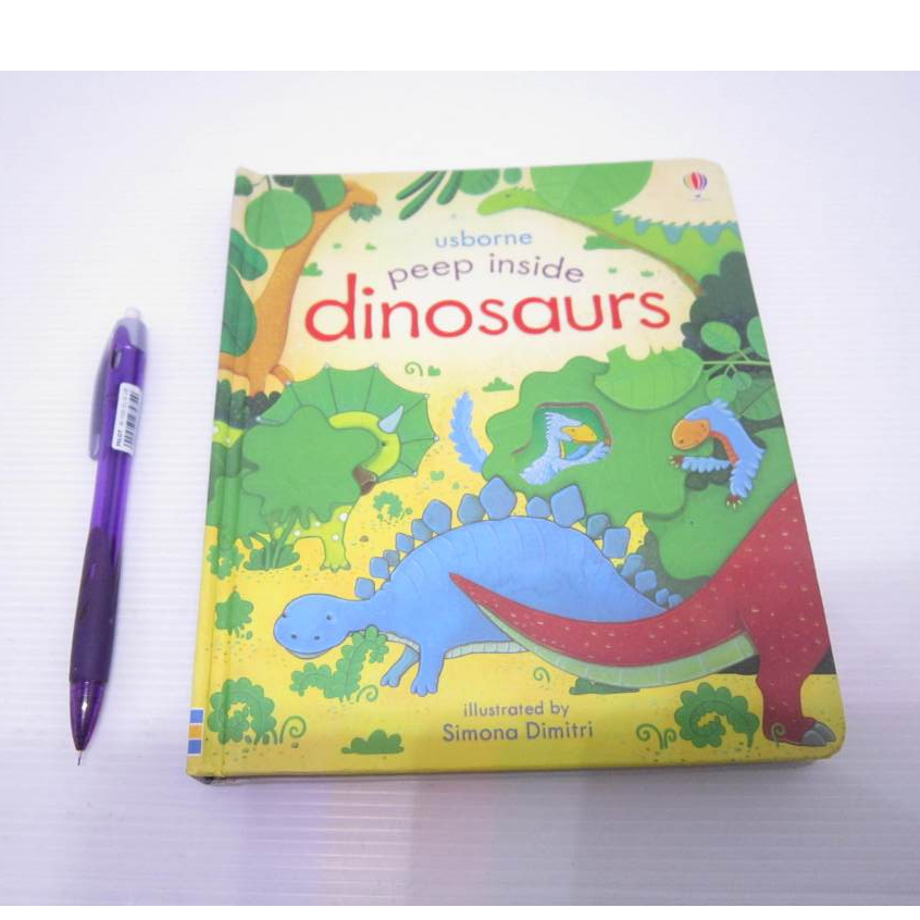 「二手書」Usborne Peep inside Dinosaurs (翻翻書) 精裝版 英文繪本 | 蝦皮購物