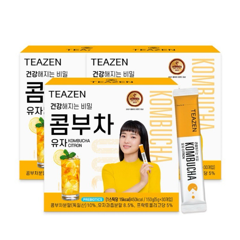 🌟現貨🌟【TEAZEN】康普茶沖泡飲-柚子（隨身包5g*30條*1盒） | 蝦皮購物