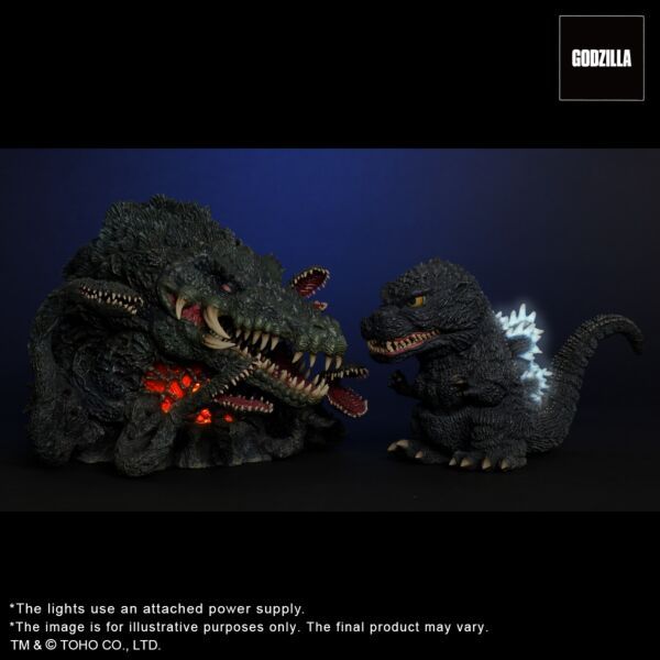 預購商品 X-plus Q版哥吉拉(1989)＆碧奧蘭蒂 少限發光 夜戰版本 Night color Ver. | 蝦皮購物