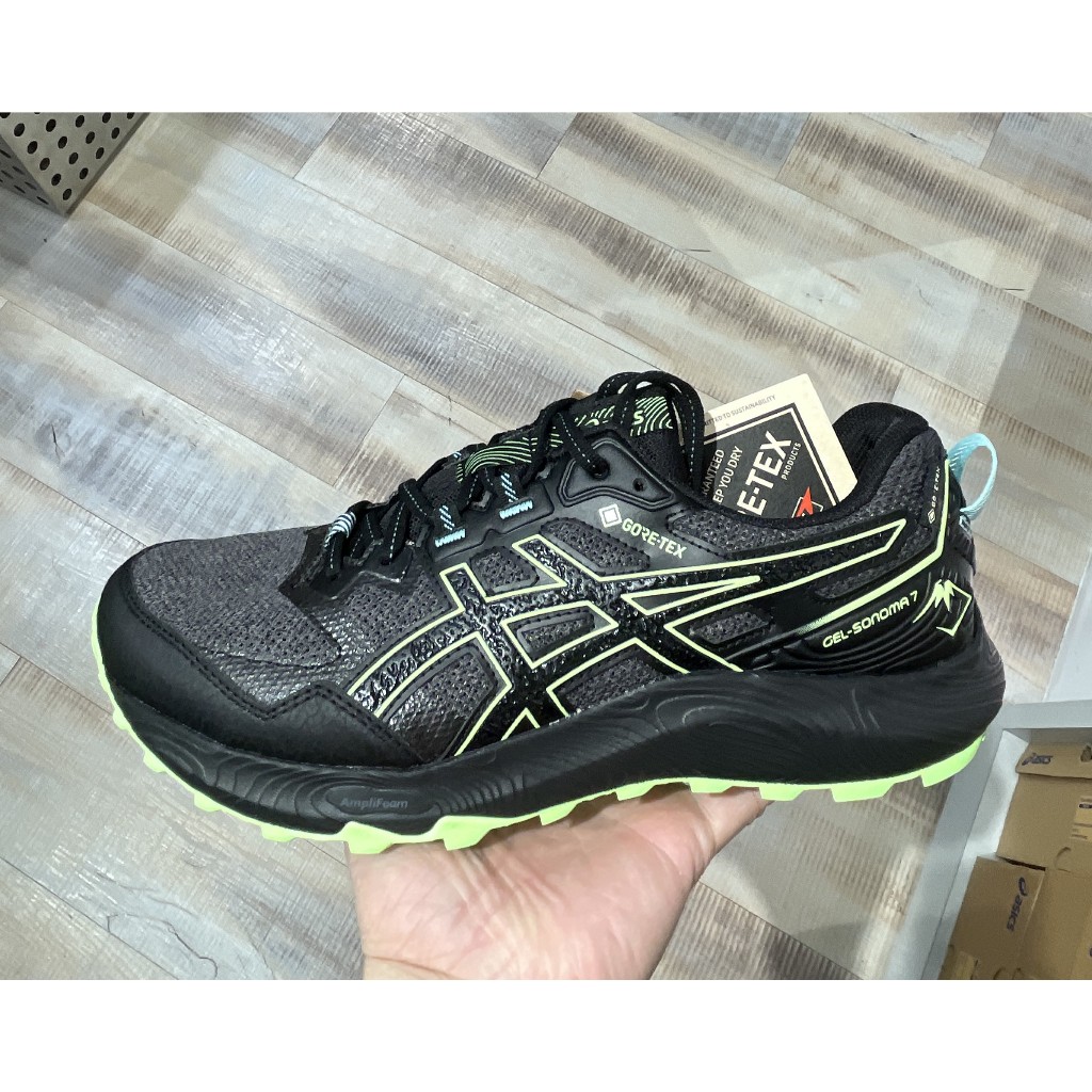 【BOBO】ASICS GEL-SONOMA 7 GTX 黑綠 防水 越野慢跑鞋男 1011B593-004 | 蝦皮購物