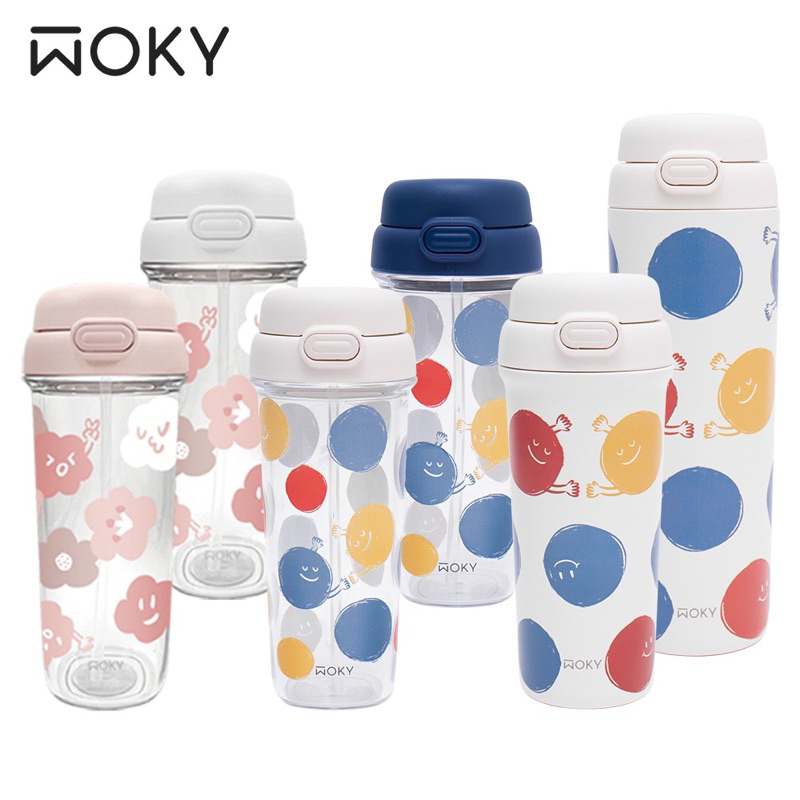【WOKY 沃廚】【hahababy x WOKY】All-P TRITAN隨身雙飲杯 500ml | 蝦皮購物