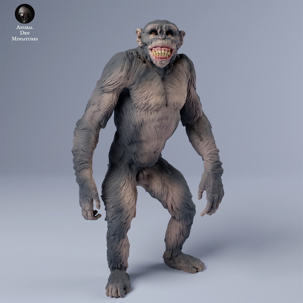 Tazo工坊[AD] 雄性黑猩猩咧嘴一笑Chimp Male grin 3D列印模型AJP2 | 蝦皮購物