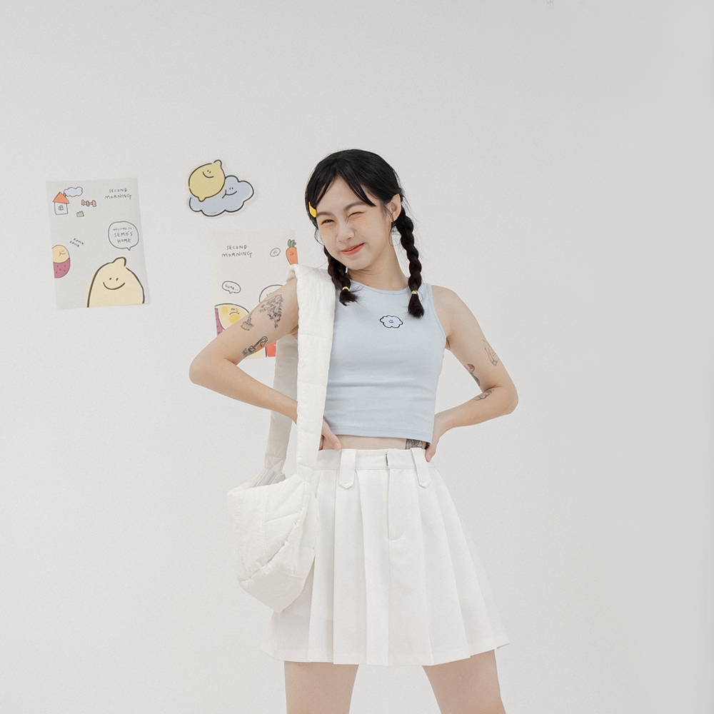 QUEENSHOP_ S 女裝 聯名 Second Morning 刺繡造型短版背心 兩色售 現+預 【01150422 | 蝦皮購物