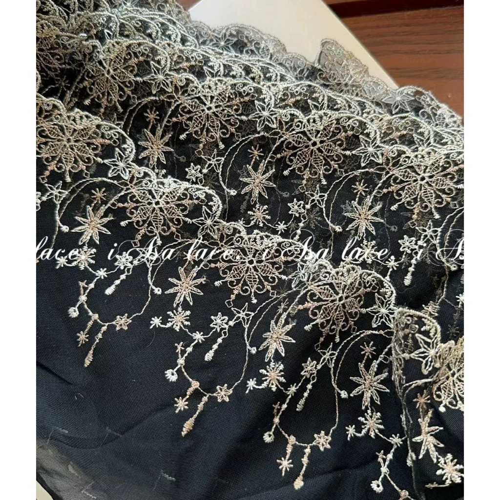 《iAsa愛莎の》手作材料 大雪花星星4色帶亮金銀線網紗刺繡刺繡花邊diy服裝家居床品裝飾輔料 | 蝦皮購物