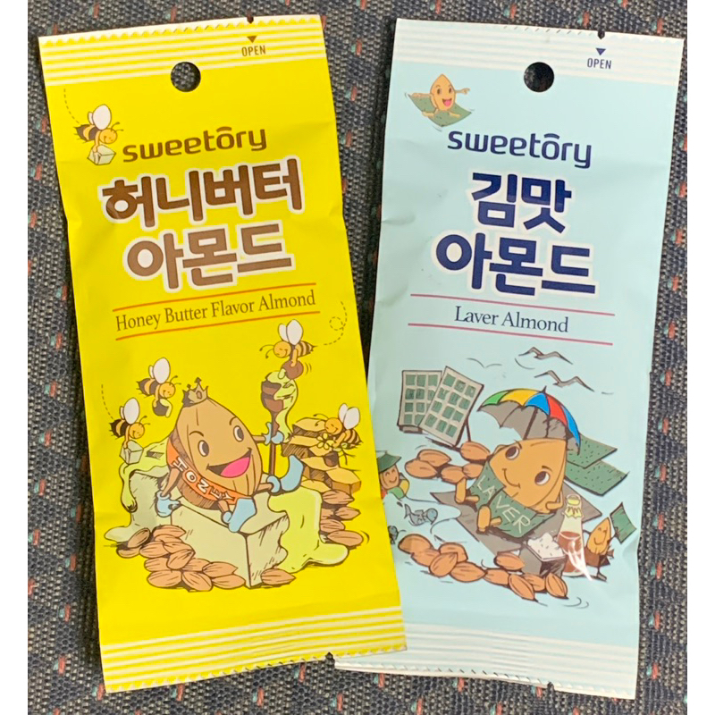 《湊免運》現貨 🇰🇷韓國sweetory蜂蜜奶油風味杏仁果/海苔杏仁果 30g | 蝦皮購物