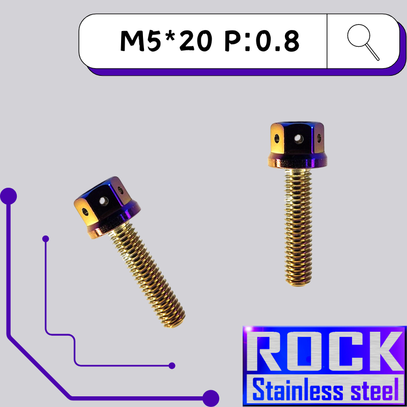 【瘋螺絲】ROCK 白鐵材質 ★ M5*20 P:0.8 白鐵鍍鈦/燒鈦螺絲 ★ CNC內外六角螺絲★出貨附發票★ 鍍鈦 | 蝦皮購物